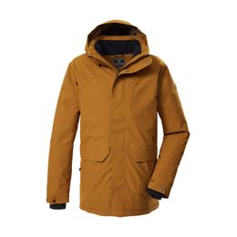 Parka Killtec "KOW 85 MN PRK", Herren, Gr. L, braun (cognac), Oberstoff: 100% Polyester, Futter: 100% Polyester, Füllung: 100% Polyester (recycelt), Jacken, Wasser- und winddicht, atmungsaktiv, abnehmbare Kapuze, PFAs-frei