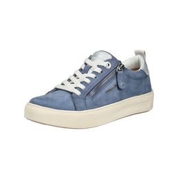 Sneaker Tamaris "Tamaris Sneaker Leder/Textil", Damen, Gr. 39, blau (denim), Leder, Textil, Casual, Schuhe
