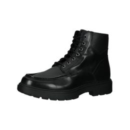 Schnürstiefelette Geox "Geox Stiefelette Leder", Herren, Gr. 40, schwarz, Leder, Casual, Schuhe