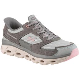 Slip-On Sneaker Skechers "GLIDE-STEP SOLE-PARADISE VALLEY", Damen, Gr. 38, rosa (grau, rosa), Lederimitat, Mesh, Veloursleder, Schuhe, Freizeitschuh, Schn&uuml;rschuh mit elastischen Schn&uuml;rsenkeln