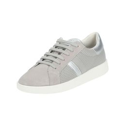 Sneaker Geox "Geox Sneaker Leder/Synthetik", Damen, Gr. 37, grau (hellgrau), Leder, Synthetik, Casual, Schuhe