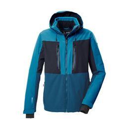 Skijacke Killtec "KSW 48 MN SKI JCKT", Herren, Gr. M, blau (mittelblau), Oberstoff: 100% Polyester, Futter: 100% Polyester, Füllung: 100% Polyester (recycelt), Jacken, Wasserdichte, atmungsaktive Skijacke mit vielen Taschen und Schneefang