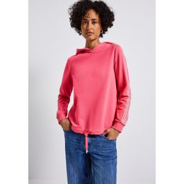 Hoodie Street One, Damen, Gr. 34, almond coral, Sweatware, 65% Baumwolle, 35% Polyester, unifarben, Casual, normal, ohne Ausschnitt, Bündchen, Sweatshirts, im soften Baumwoll-Mix