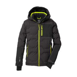 Steppjacke Killtec "KSW 203 BYS QLTD JCKT", Jungen, Gr. 176, stein, Obermaterial: 100% Polyester;Futter: 100% Polyester;Füllung: 100% Polyester, Jacken, Winddichte Kinderjacke mit 10.000 mm Wassersäule, verstellbarer Kapuze