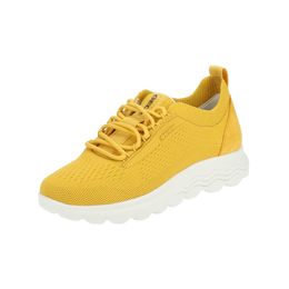 Sneaker Geox "Geox Sneaker Veloursleder/Textil", Damen, Gr. 37, gelb, Textil, Veloursleder, Casual, Schuhe