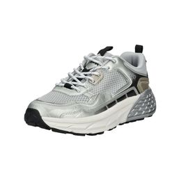 Sneaker JEEP "JEEP Sneaker Lederimitat/Textil", Damen, Gr. 39, silber, Lederimitat, Textil, Schuhe Sneaker