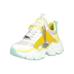 Buffalo Damen Sneaker "Buffalo Sneaker Lederimitat", Gr. 41wei&szlig;, gelb, Lederimitat, Schuhe