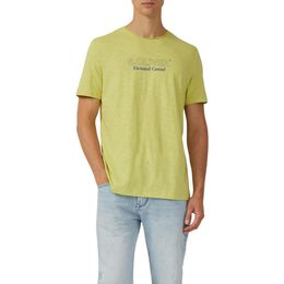 T-Shirt s.Oliver, Damen, Gr. XL, gr&uuml;n, Jersey, Obermaterial: 60% Baumwolle, 40% Polyester, bedruckt, meliert, regular fit taillenbedeckt, Rundhals, Shirts T-Shirt, mit Frontprint