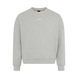 Sweatshirt BOSS Orange "Esweaty Premium Damenmode", Damen, Gr. L (40), silber (silber 040), Sweatware, Obermaterial: 100% Baumwolle, unifarben, Rundhals, Rippbündchen, Sweatshirts, im Oversized Look