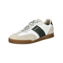 Sneaker Bullboxer "Bullboxer Sneaker Leder/Textil", Herren, Gr. 42, wei&szlig; (wei&szlig;, gr&uuml;n), Leder, Textil, Schuhe Sneaker