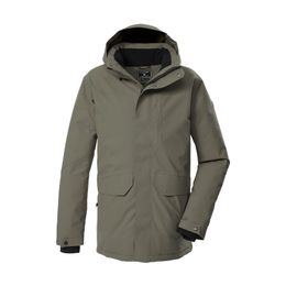 Parka Killtec "KOW 85 MN PRK", Herren, Gr. L, grün (olivgrün), Oberstoff: 100% Polyester, Futter: 100% Polyester, Füllung: 100% Polyester (recycelt), Jacken, Wasser- und winddicht, atmungsaktiv, abnehmbare Kapuze, PFAs-frei