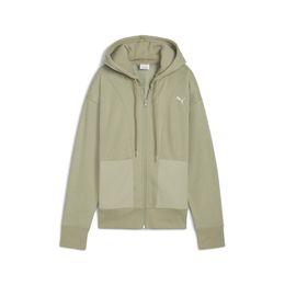 Sweatjacke Puma "HER Relaxed Kapuzenjacke Damen", Damen, Gr. L, lux army grün, 68% Baumwolle, 32% Polyester, Sweatjacken