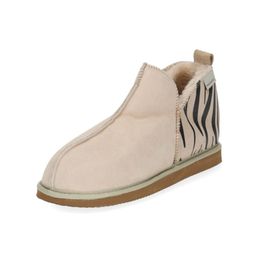 Hausschuh Shepherd "Shepherd Hausschuhe Leder", Damen, Gr. 39, schwarz (beige, schwarz), Leder, Schuhe Hausschuh