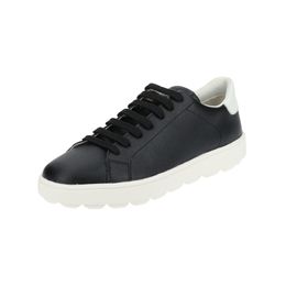 Sneaker Geox "Geox Sneaker Leder", Damen, Gr. 39, schwarz, weiß, Leder, Schuhe
