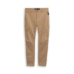 Tom Tailor Denim Herren Regular Tapered Cargo Hose, braun, Uni, Gr. XXL