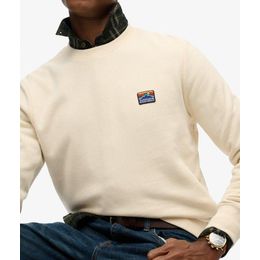 Superdry Herren Baumwolle Logostickerei Great Outdoors Sweatshirt, Creme - Gr&ouml;&szlig;e: L 10406075008771LG003