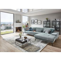 Ecksofa DIE PLANBAR "MP-IN20126 L-Form mit Federkern-Polsterung", blau (ocean), B:328cm H:82cm T:190cm, 100% Polyester, Sofas, Ecksofa, mit Kopfteilverstellung, optional Sitztiefen- & Armteilverstellung
