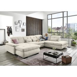 Ecksofa DIE PLANBAR "MP-IN16012 L-Form, mit Federkern-Polsterung", beige (natur), B:371cm H:85cm T:195cm, 85% Polyester;15% Nylon, Sofas, Ecksofa, inkl. Sitztiefenverstellung wahlweise mit weiteren Funktionen