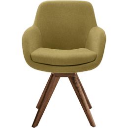 Esszimmerstuhl Musterring "Tavia", grün (kiwi, wild, nussbau), B:62cm H:86cm T:66cm, Stühle, Stativgestell Wildnussbaum, Drehfunktion optional, diverse Farben