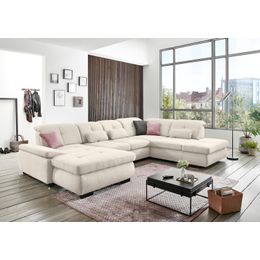 Ecksofa DIE PLANBAR "MP-IN16012 L-Form, mit Federkern-Polsterung", beige (natur), B:371cm H:85cm T:195cm, 85% Polyester;15% Nylon, Sofas, Ecksofa, inkl. Sitztiefenverstellung wahlweise mit weiteren Funktionen