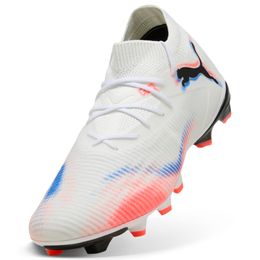 Fußballschuh Puma "FUTURE 8 MATCH FG/AG", Gr. 42, Puma weiß, Puma schwarz, glowing rot, Synthetik, Schuhe, für Rasenplätze