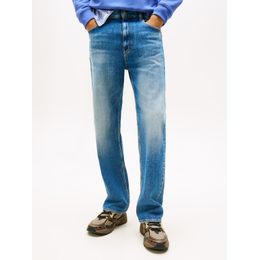 Regular-fit-Jeans Tommy Jeans "Otis Regular Straight", Herren, Gr. 30, Länge 34, blau (denim medium), Denim/Jeans, Obermaterial: 99% Baumwolle, 1% Elasthan, regular fit lang, Jeans, Gerade geschnittene Jeans, regulärer Leibhöhe