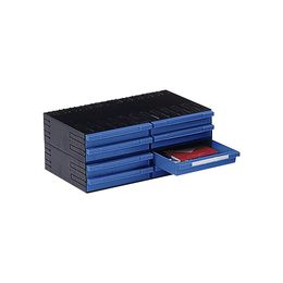 Schubladenmagazin aus Polystyrol, HxBxT 202 x 482 x 344,5 mm, 8 Schubladen, blau kaiserkraft