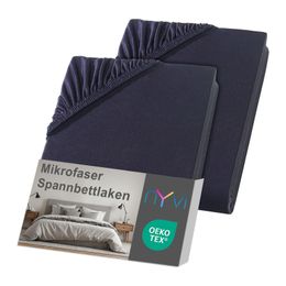 NYVI Spannbettlaken DreamScience Mikrofaser - Weich & Anschmiegsam, Rundumgummizug, Bügelfrei Farbe:schwarz;Größe:140x200 - 160x200 cm (2er Pack)