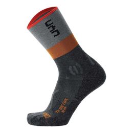 uyn Socken Herren Gr&ouml;&szlig;e 35/38 grau / dunkelgrau / dunkelorange / rot