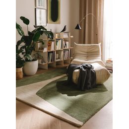 benuta Pure Kurzflor Teppich aus recyceltem Material Smilla Gr&uuml;n 120x170 cm - Moderner Kurzflor-Teppich f&uuml;r Wohnzimmer
