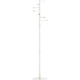 Maul Garderobenständer Maulcaurus, Höhe 1770 mm, Säule-Ø 40 mm, 7 Haken, weiß