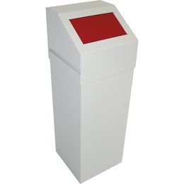Wertstoffsammler aus Stahl, Volumen 65 l, mit rotem Deckel kaiserkraft