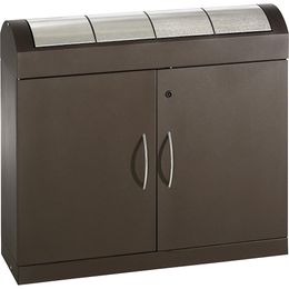 Wertstoffsammler aspect plus, mit Edelstahl-Klappdeckeln, 4 x 45 l, HxBxT 975 x 1100 x 320 mm kaiserkraft