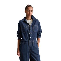 Marc O'Polo Overall MARC O'POLO DENIM "aus Rigid Denim", Damen, Gr. XXS, Normalgr&ouml;&szlig;en, blau (dunkelblau), Obermaterial: 100% Baumwolle, unifarben, relaxed fit normal, Overalls Overall