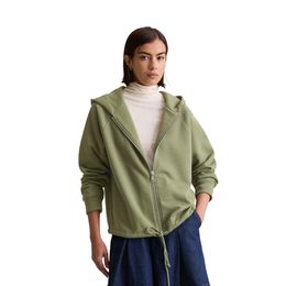 Marc O'Polo Sweatjacke MARC O'POLO DENIM "aus softem Bio-Baumwolle-Mix", Damen, Gr. L, desert sage, Obermaterial: 70% Baumwolle, 30% Polyester, unifarben, regular fit, Rippb&uuml;ndchen, Sweatjacken Sweatjacke
