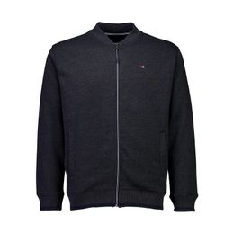 Sweatshirt Bison "Bison Cardigan", Herren, Gr. L, grau (dk grau mel), Obermaterial: 60% Baumwolle, 40% Polyester, bequem, Sweatshirts Sweatshirt
