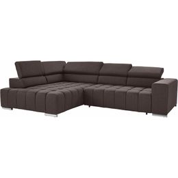 exxpo - SOFA FASHION Ecksofa »Elias, aktuelle Kreuzsteppung im Sitz, bequem, L-Form« mit Kopf- bzw. Rückenverstellung, wahlweise mit Bettfunktion...