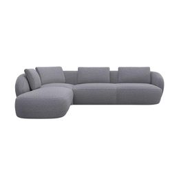 FLEXLUX Ecksofa »Torino, rund, L-Form, Sofa-Ecke mit Ottomane« Modernes, organisches Sofa-Design, Kaltschaum, Wellenunterfederung Steel
