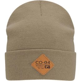 Chillouts Damen Chillouts Beanie &raquo;Nicki Hat&laquo; mit stilvollem Logo-Emblem braun