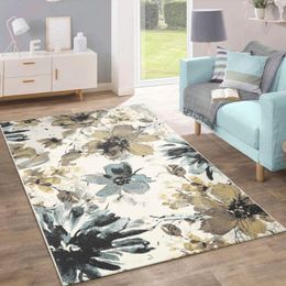 Paco Home Teppich »Kosy 515« rechteckig 13 mm Höhe Kurzflor, buntes Blumen Design, ideal im Wohnzimmer & Schlafzimmer mehrfarbig Obermaterial: 100%...