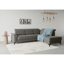 Sit & More SIT&MORE Ecksofa »Sinatra L-Form« mit Ottomane, optional mit Kopfteilverstellung und Armteilfunktion grau