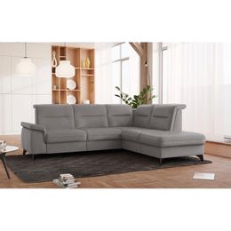 Sit & More SIT&MORE Ecksofa »Astoria L-Form« wahlweise mit motorischer Relaxfunktion hellgrau