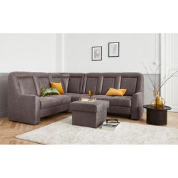 Sit & More SIT&MORE Ecksofa »Melissa L-Form« klassisches Polsterprogramm, wahlweise Bettfunktion und Schubkasten anthrazit