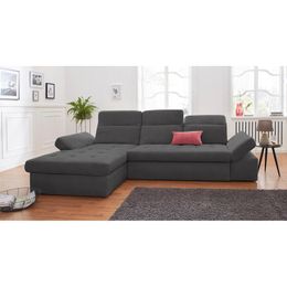 Sit & More SIT&MORE Ecksofa »Stardust L-Form« wahlweise mit Bettfunktion und Bettkasten anthrazit