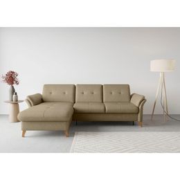 Sit & More SIT&MORE Ecksofa »Göteborg« Sitztiefenverstellung und Federkern, wahlweise mit Bettfunktion beige