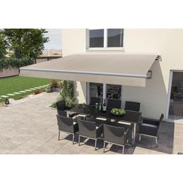 Wismar Gelenkarmmarkise &raquo;Berlin&laquo; SOLAR- Motor mit Funkfernbedienug, 350 x 250 cm beige