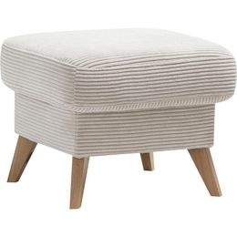 exxpo - SOFA FASHION Hocker »Samso, kompakte und bequeme Sitzgelegenheit in aktuellem Cord Bezug« beige
