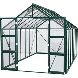Vitavia Gew&auml;chshaus &raquo;Domus 11500&laquo; Doppelschwingt&uuml;ren und bodentiefer T&uuml;rschwelle, 3 mm Sicherheitsglas gr&uuml;n