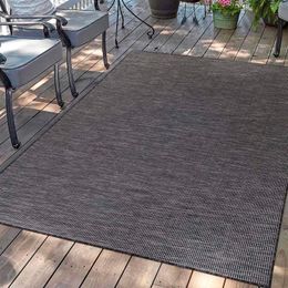 Carpet City Outdoorteppich &raquo;PALM 2778&laquo; rechteckig 5 mm H&ouml;he L&auml;ufer, Wetterfest & UV-best&auml;ndig, f&uuml;r Balkon, Terrasse, K&uuml;che, flach schwarz Polypropylen