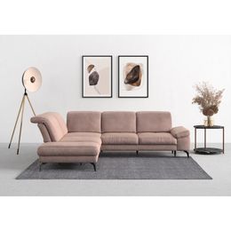 Sit & More SIT&MORE Ecksofa »Cabana L-Form« Ottomane, wahlweise mit Sitztiefen-, Armlehnen- und Kopfteilfunktion altrosa
